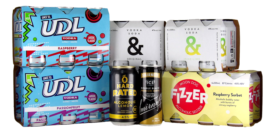 Assorted Pre-Mixed Cans (13x 375mL), (1x 250mL), (21x 330mL), Multi ...