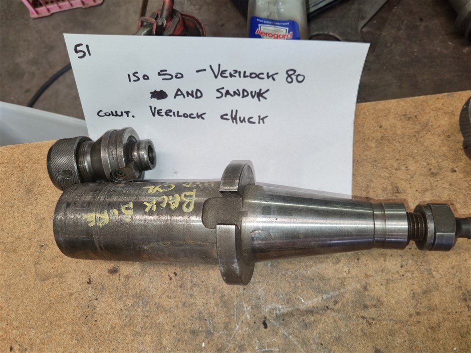 ISO 50 Verilock 80 & Sanduk Collet Verilock Chuck Auction (0051-8020346 ...
