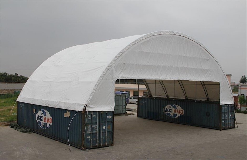 Unused 2025 Heavy Duty 60ft x 40ft Container Shelter Auction (0002 ...