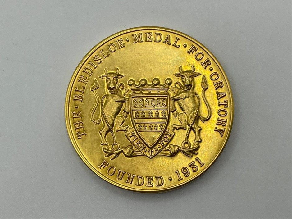 1931 The Bledisloe Medal of Oratory in gilt & bronze by M&K. (S.504 ...