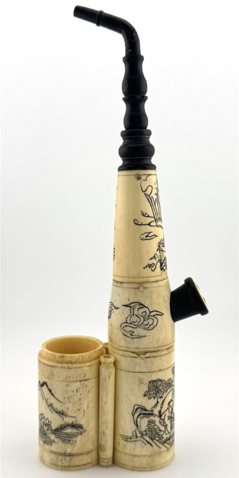 VINTAGE CHINESE HAND-CARVED BONE OPIUM PIPE Auction (0001-2568818 ...