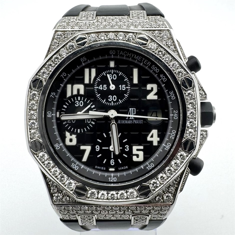 AUDEMARS PIGUET ROYAL OAK OFFSHORE DIAMOND ENCRUSTED 42MM WATCH Auction ...