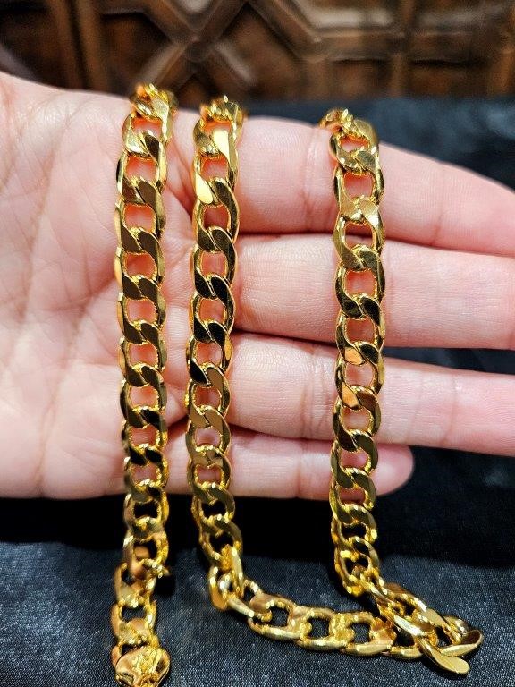 set 22k Yellow Gold Filled Chains and Bracelet 22k-Quality Guarantee ...