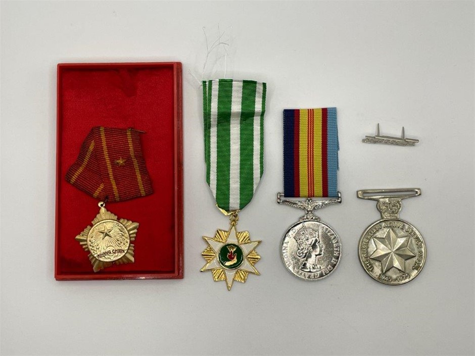 Group of 4 x asstd Vietnam War Military Medals including: Auction (7809 ...