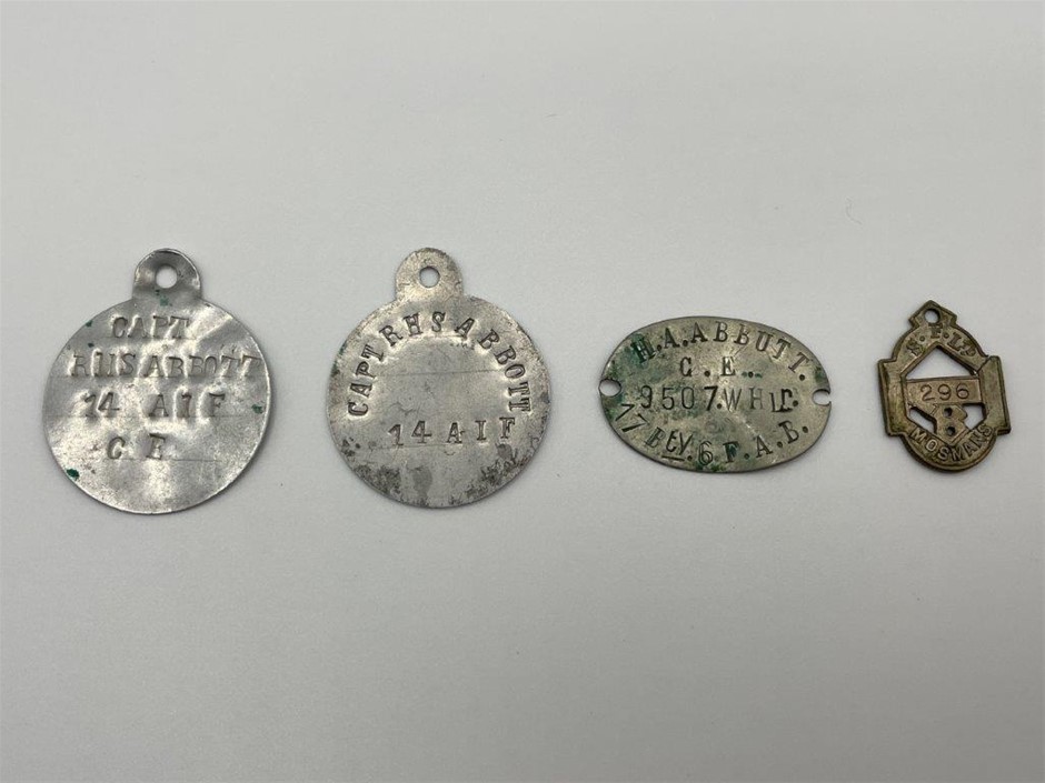 4 x Assorted Australian Army Dog Tags Auction (7955-5060049) | Grays ...