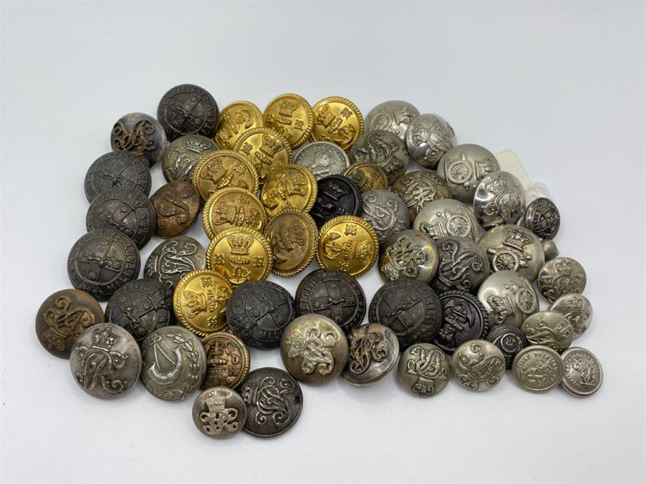 Approx. 56 x Assorted Australian Buttons, Cir.1870-1901, Including ...