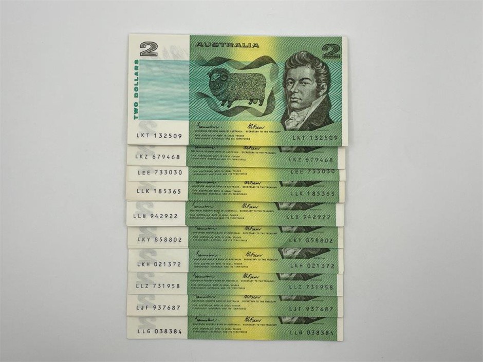 Approx. 84 x Assorted Australian $2 paper banknotes (assorted prefix ...