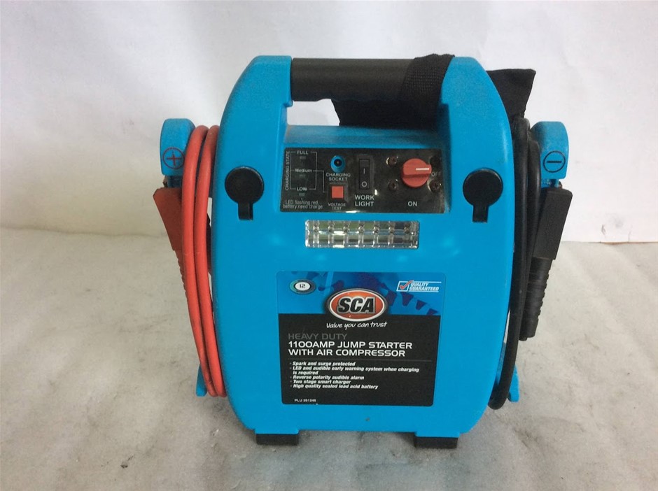 SCA 1100AMP JUMP STARTER WITH AIR COMPRESSOR Auction (0013-2570385 ...