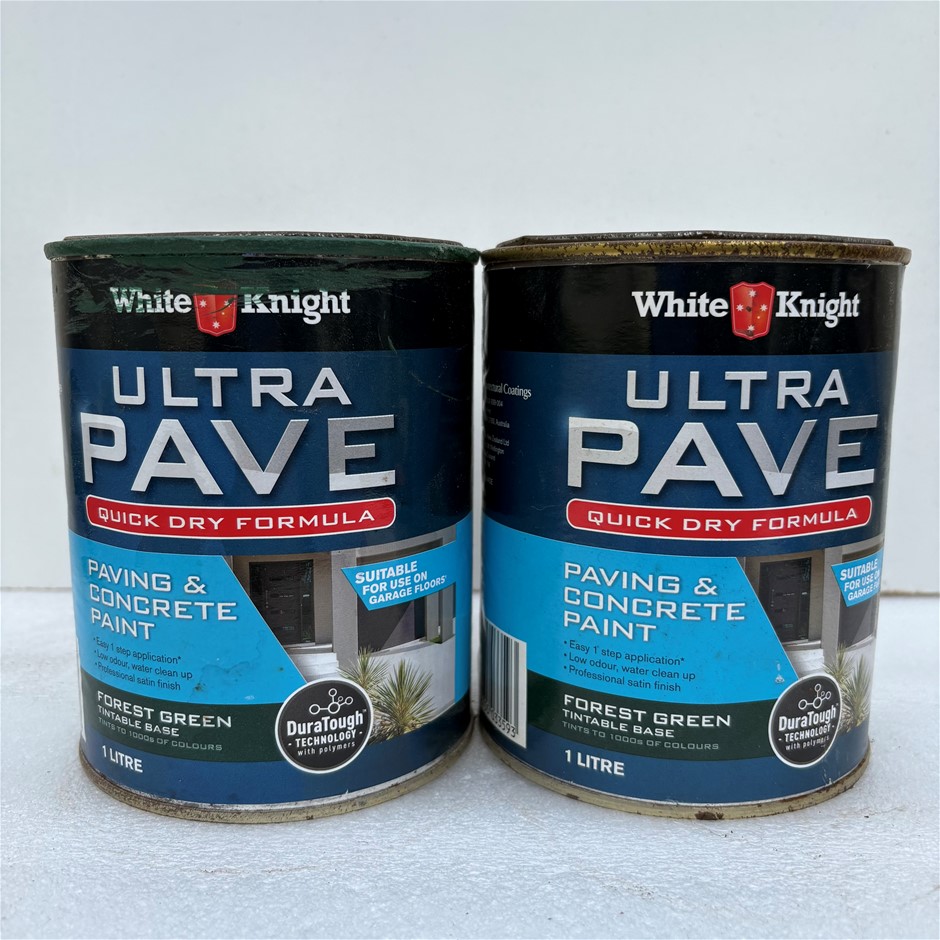 2x White Knight Ultra Pave Paving & Concrete Paint Forest Green 1L ...