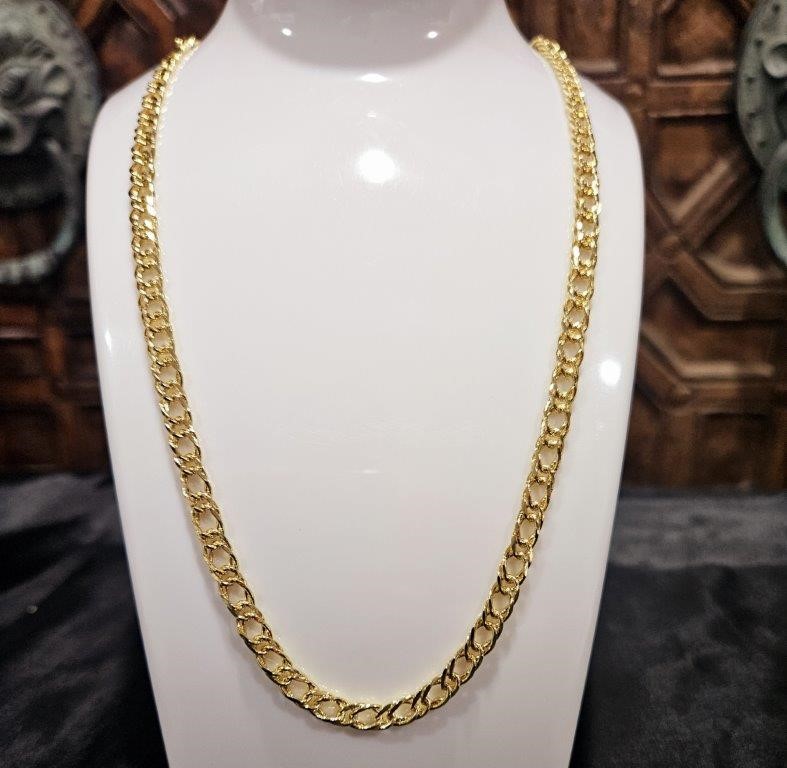 18KGF/Italy Stamped Solid Heavy Yellow Gold Filled Chain -50cm Auction ...