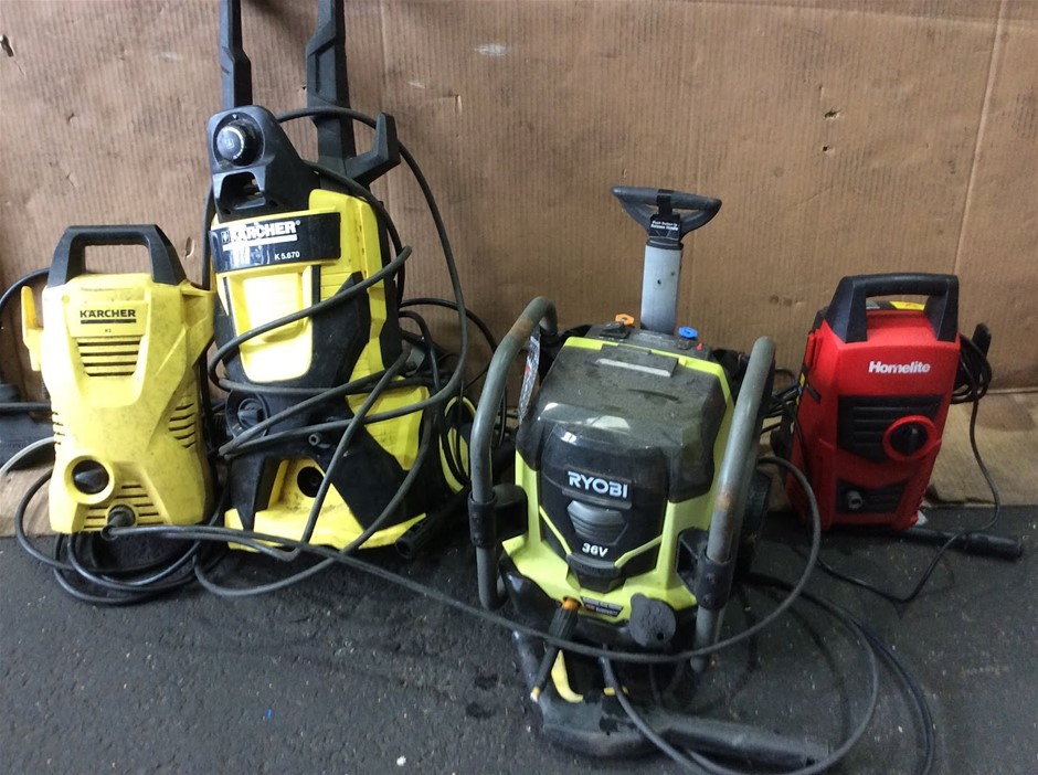 Karcher/Ryobi/Homelite Mix Model High Pressure Washer (Lot of 4 ...