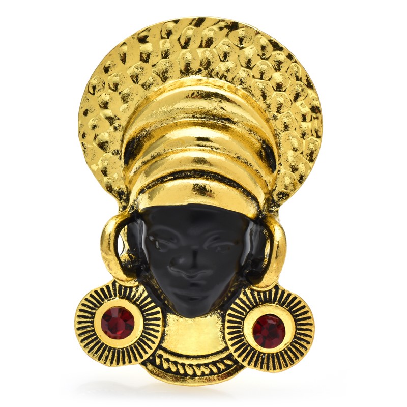 Designer Enamel Gold Black Lady Brooch Pin Auction (0092-2573119 ...