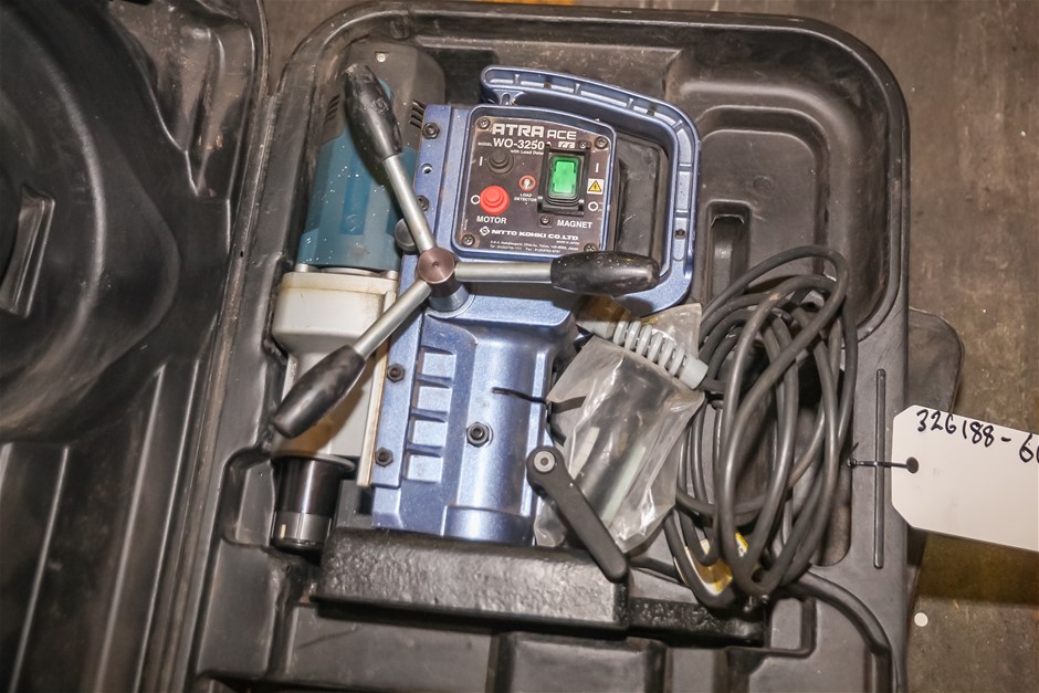 Nitto Kohki Atra ACE WO-3250A Magnetic Drill with Poly Case Auction ...