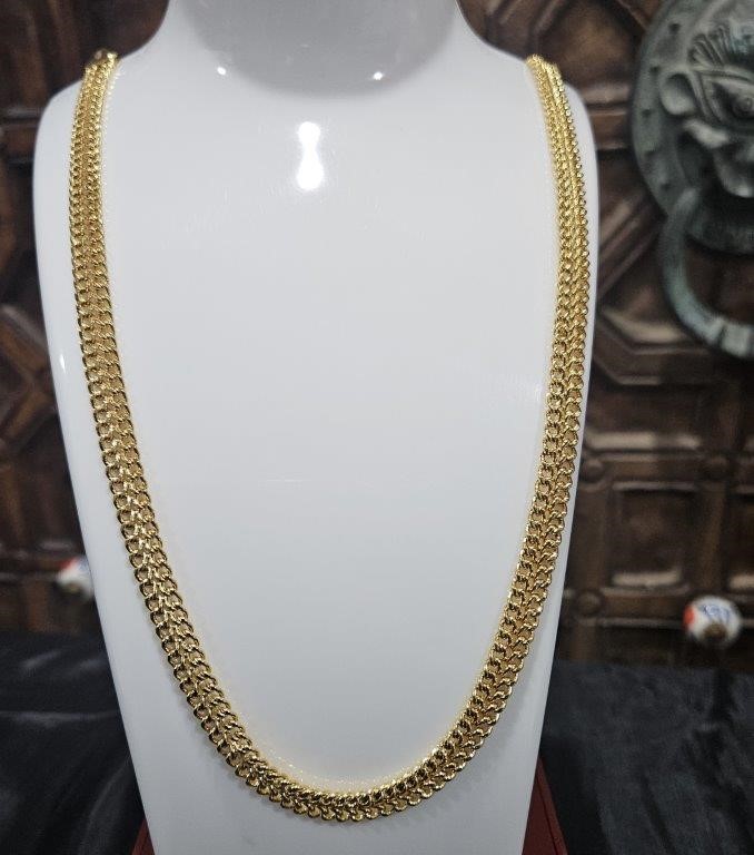 22K/Italy Stamped Yellow Gold Filled Cuban Chain -55cm Auction (0002 ...