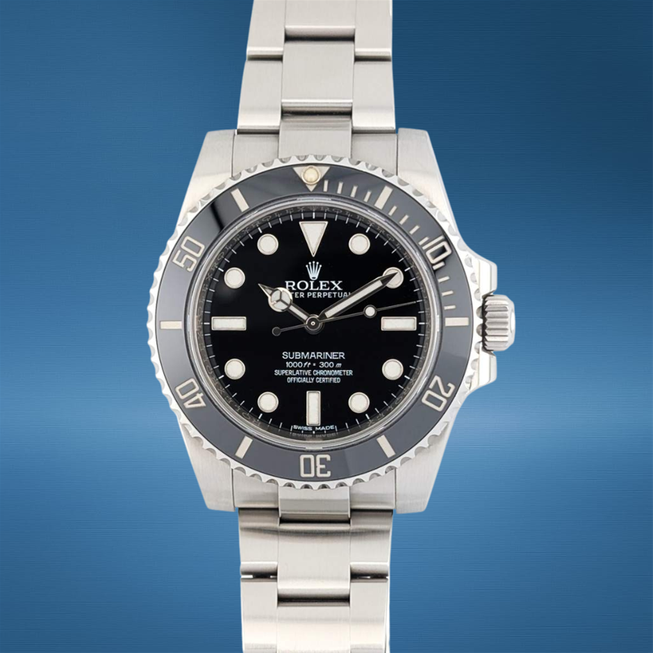 Rolex 114060 Submariner No Date Stainless Steel 40mm Model WxO Auction ...