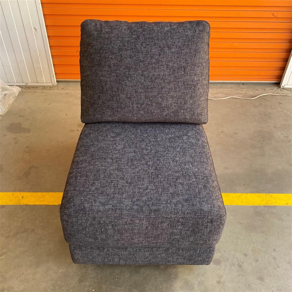 Felix Armless Lounge in Charcoal Grey Fabric Auction (0007-2573410 ...