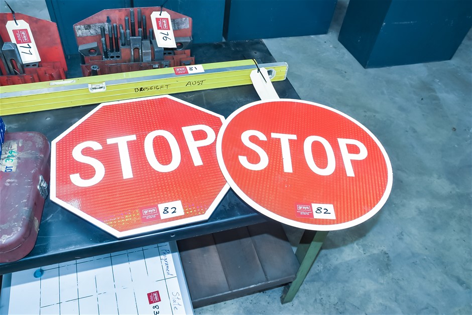 Stop Signs 2x Auction (0082-5061155) | Grays Australia