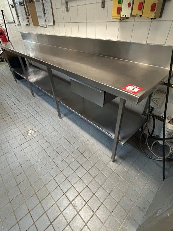 Stainless Steel Wall Mounted Prep Bench with Drawer and Shelf Auction ...