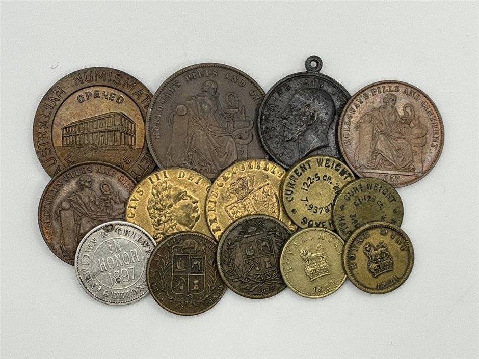 Approx 14 x AU Coins & Tokens C:1770-1916 Auction (2280-5061307 ...