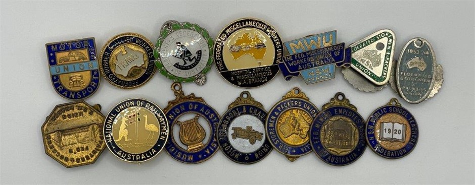Approx 14 x AU Industry & Union Badges C:1912-1960s Auction (2298 ...