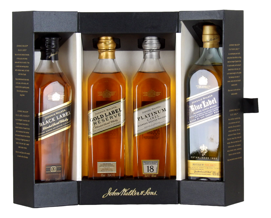 Johnnie Walker Collection Gift Set Blended Scotch Whisky (4x 200mL ...
