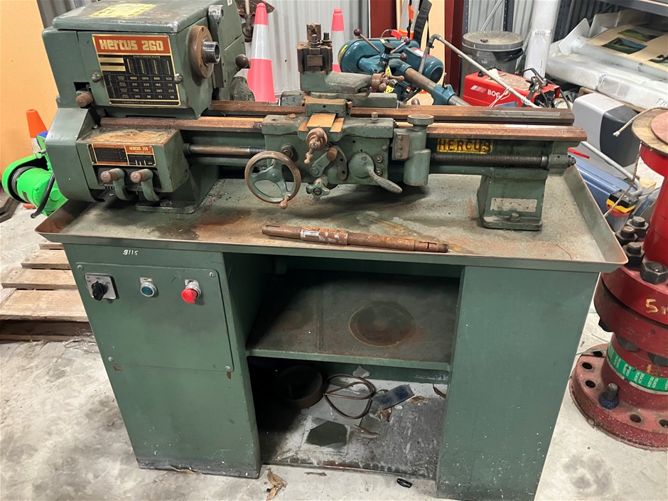 Hercus 260 Precision Lathe On Cabinet Auction (0074-3035668) | Grays ...