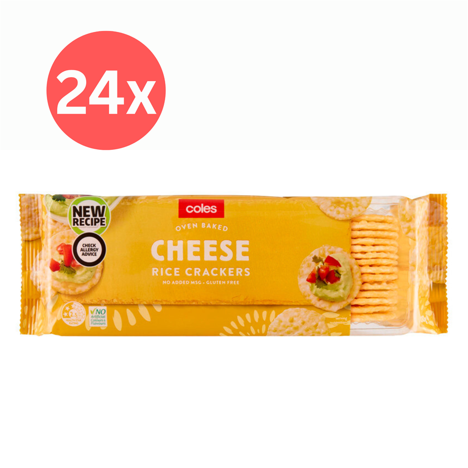 24x Coles Cheese Rice Crackers 100g Auction (0001-2575899) | Grays ...