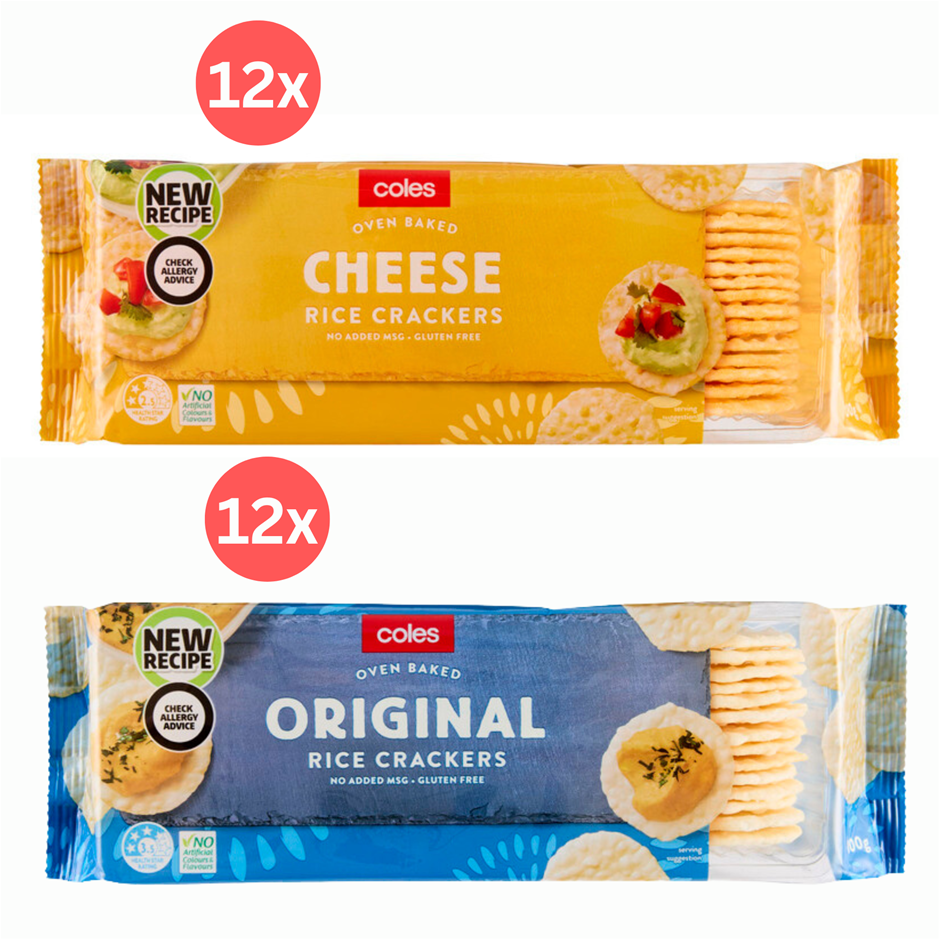 24x Coles Mixed Rice Crackers 100g Auction (0011-2575899) | Grays Australia