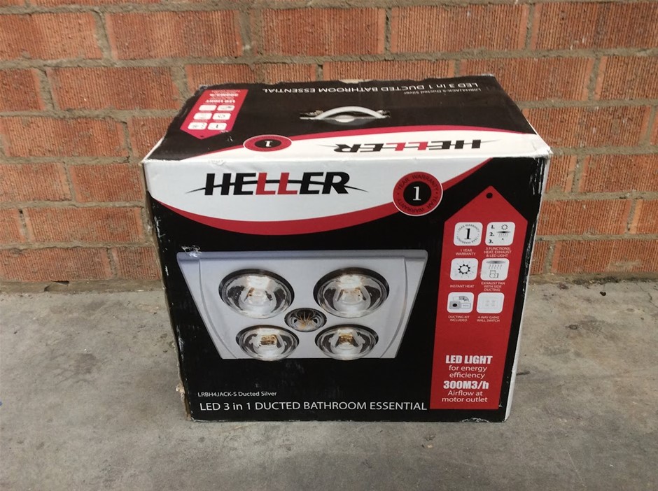 Heller LRBH4JACK-S LED 3 In 1 Ducted Bathroom Essential Auction (0011 ...