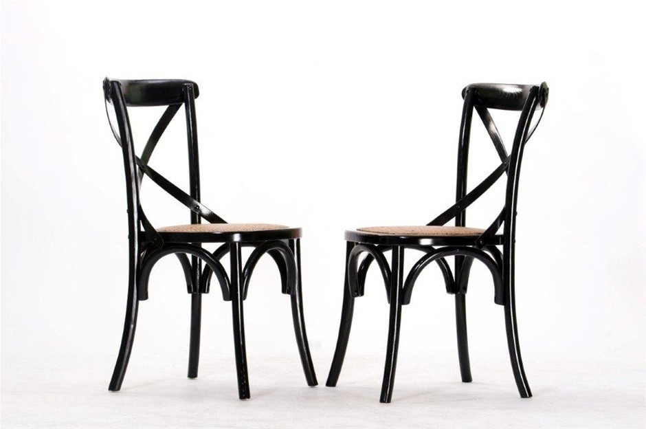 Belle Antique Matt Black Cross-Back Dining Chair Auction (0001-2033709 ...